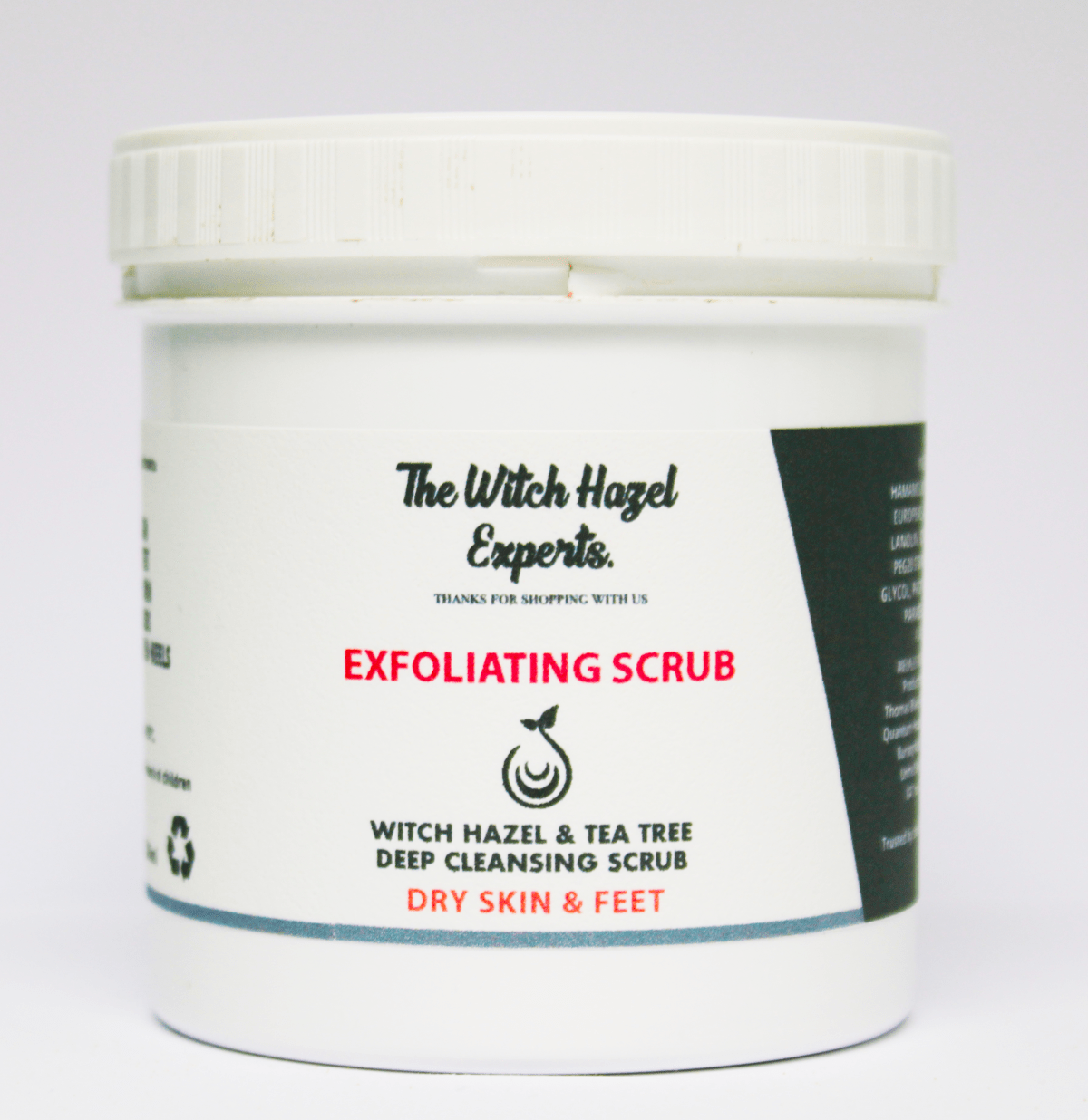 Witch Hazel & Tea Tree Exfoliating Scrub 200g | Dry Skin, Sore Feet ...